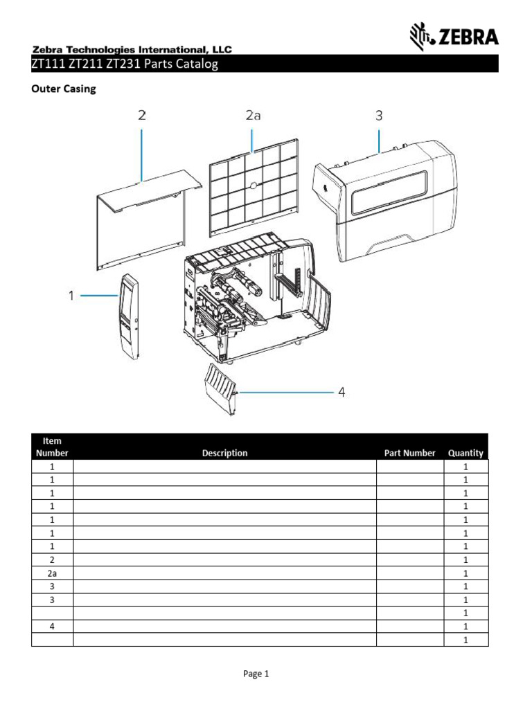 zt111 zt211 zt231 Parts Catalog en Us | PDF | Wi Fi | Printer (Computing)