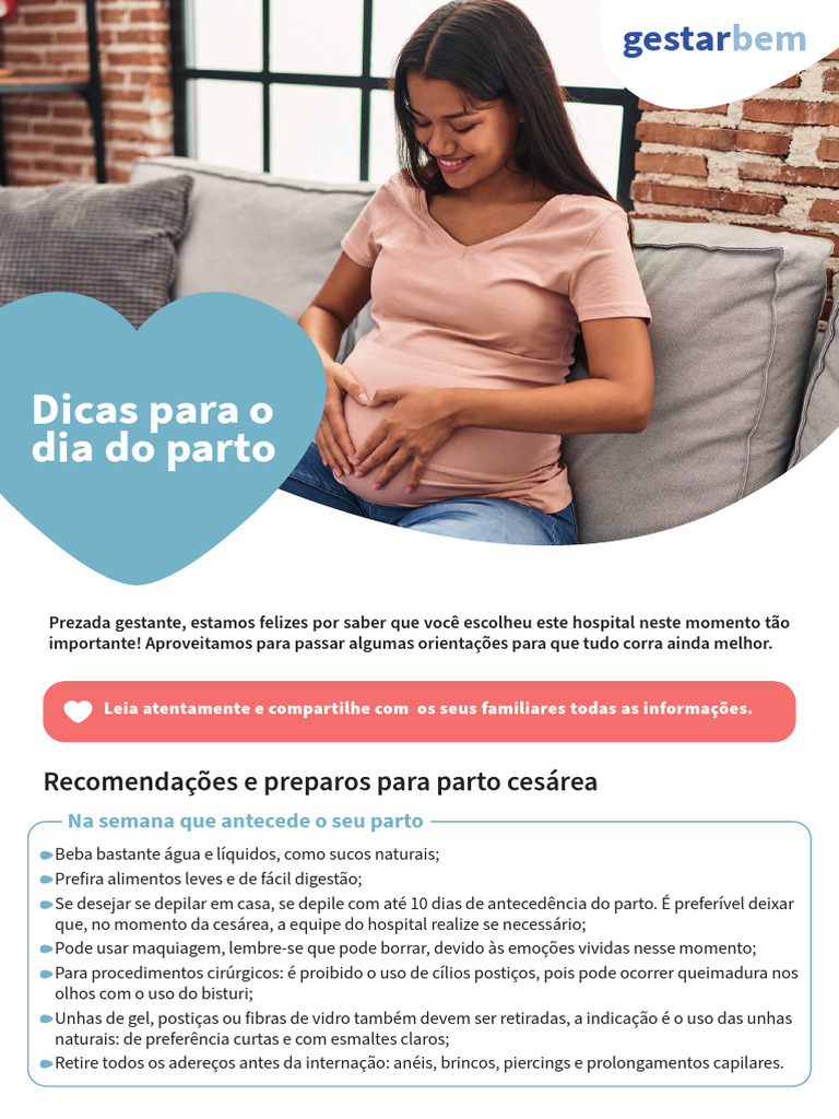 Orientações para Parto Cesárea | PDF | Gravidez | Parto