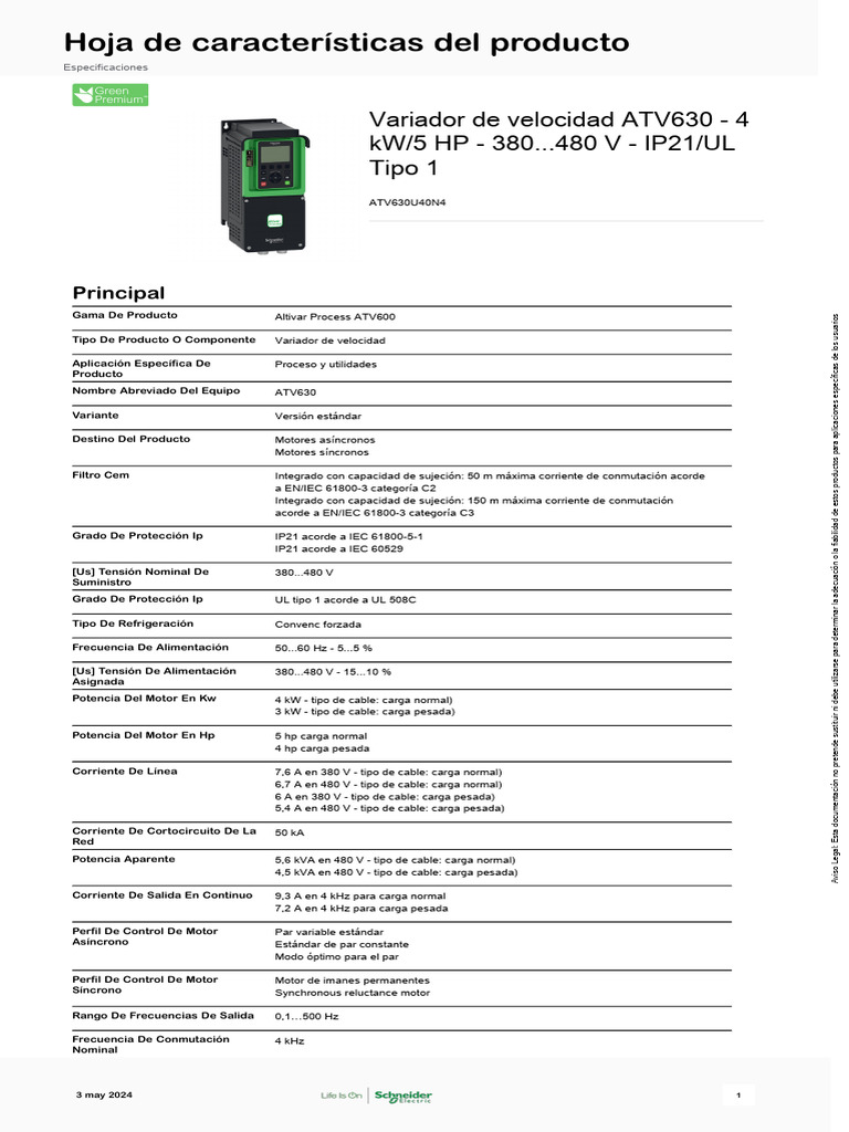 Schneider Electric - Altivar-Process-ATV600 - ATV630U40N4 | PDF | Relé ...