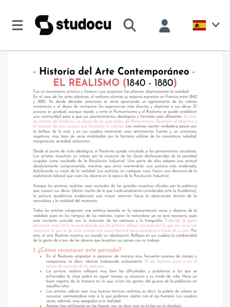 5 - Realismo - Historia Del Arte Contemporáneo - EL REALISMO (1840 ...