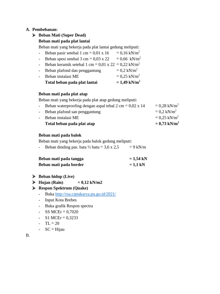 Beban Struktur Gedung: Detail dan Perhitungan | PDF | Sains & Matematika