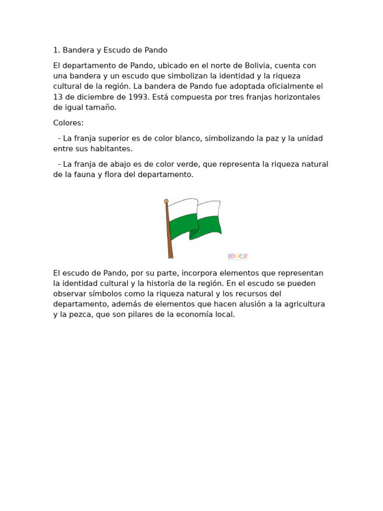 Bandera y Escudo de Pando, Bolivia | PDF