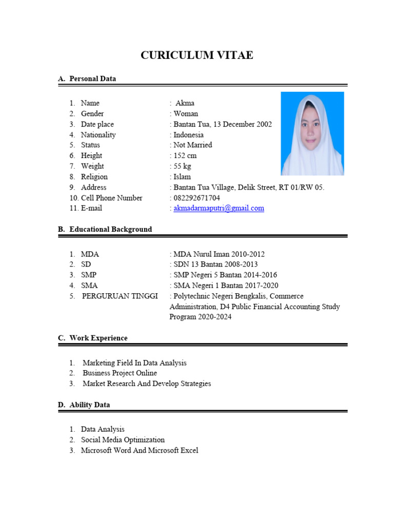 Akma Akp 6a Curiculum Vitae CV and Grammar Formal Letter - Compress | PDF