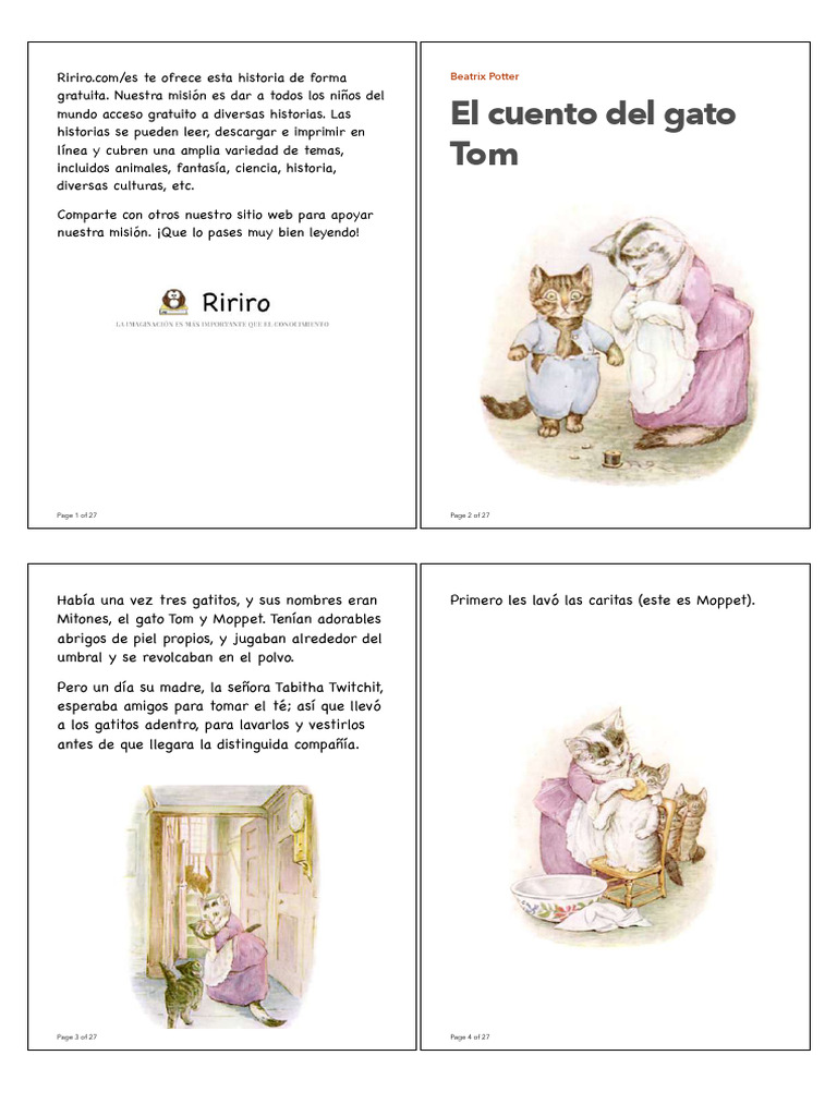 El Cuento Del Gato Tom Print Compressed | PDF
