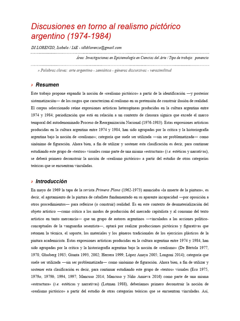 Realismo pictórico argentino (1974-1984) | PDF | Realismo (Artes ...