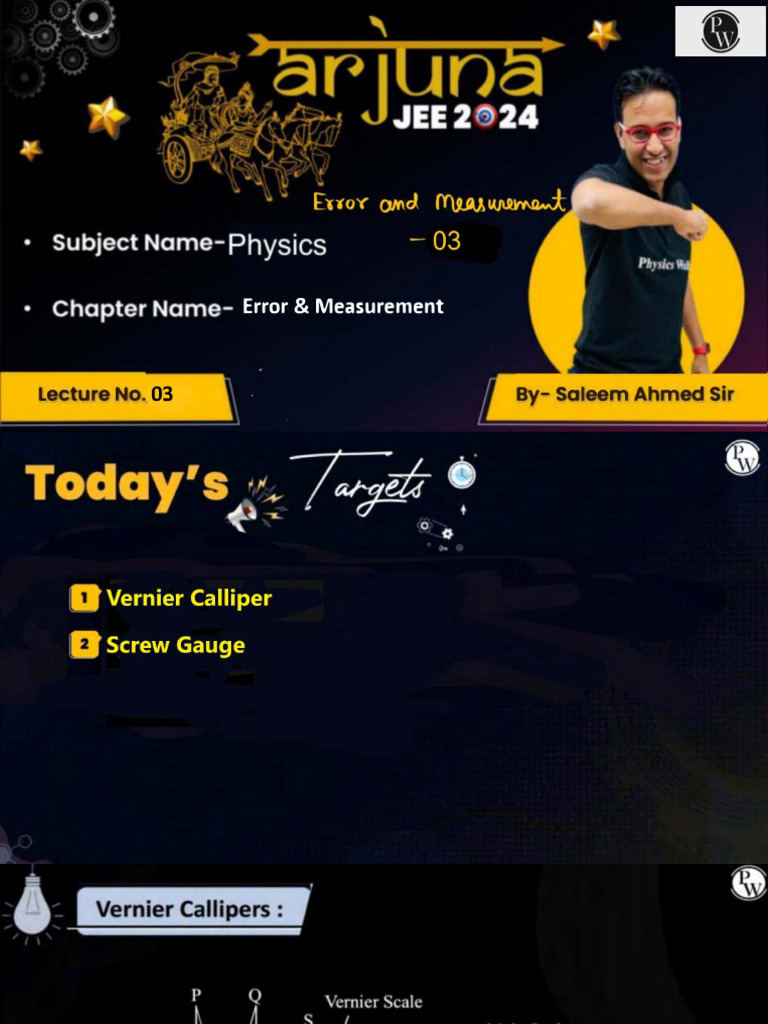 Error & Measurement 03 Class Notes Arjuna JEE 2024 | PDF