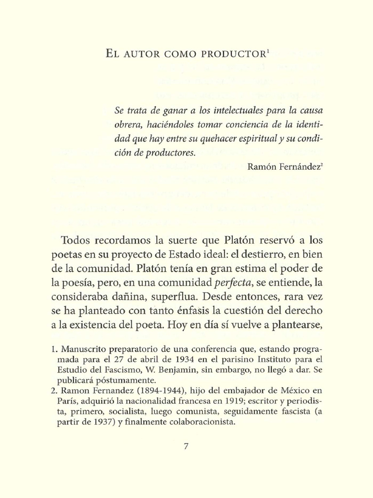 El autor como productor literario | PDF | Teatro | Intelectual