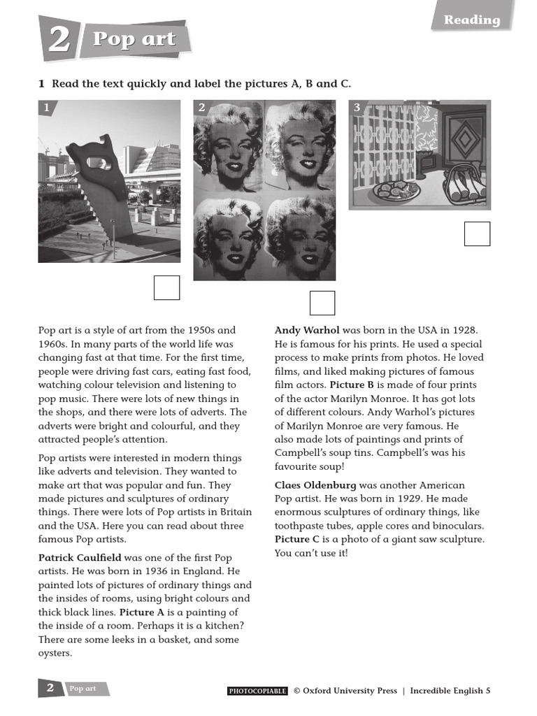Incredible English 5 Extended Reading and Writing | PDF | Andy Warhol ...