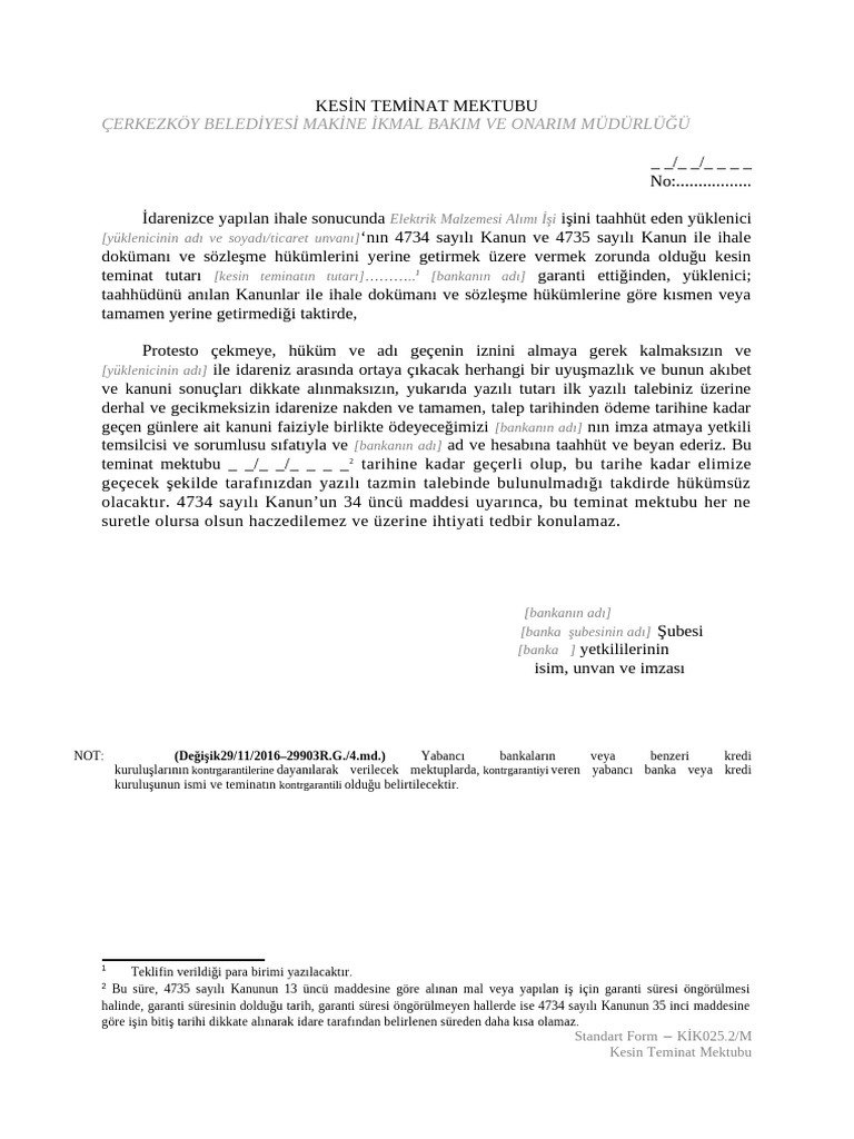 2023 518438 KesinTeminatMektubu KIK025 2 M | PDF