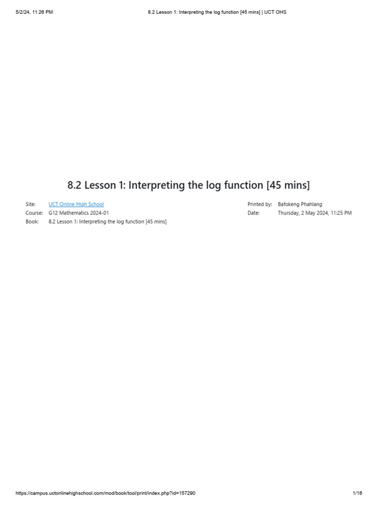 Interpreting Log Functions in Math | PDF | Logarithm | Function ...