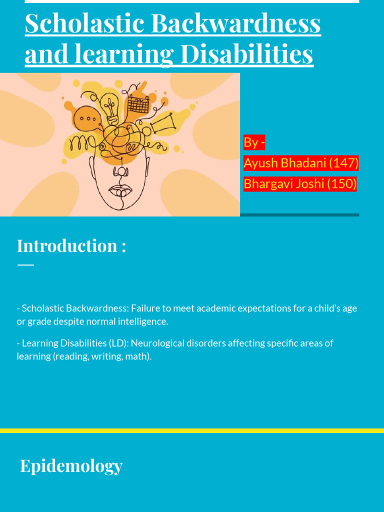 Scholastic backwardness and learning disabilities | PDF | Learning Disability | Attention ...