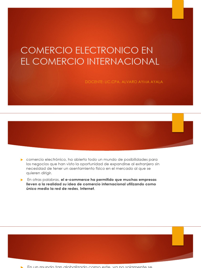 Comercio Electronico en El Comercio Internacional | PDF | Comercio ...