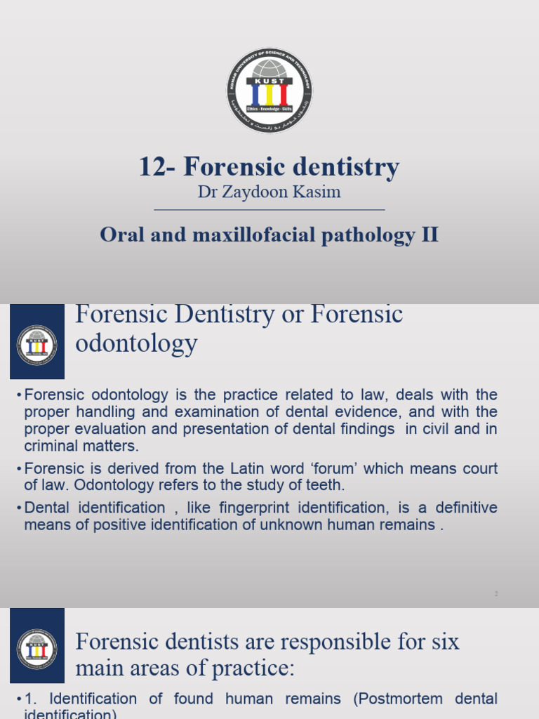 12- Forensic dentistry | PDF | Tooth | Dentistry