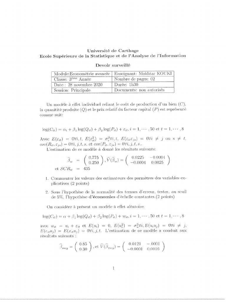 Examens -P1-3A-2020-2021 | PDF