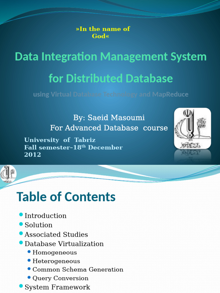 Data Integration Management System For Distributed Database | PDF | Databases | Computer Programming