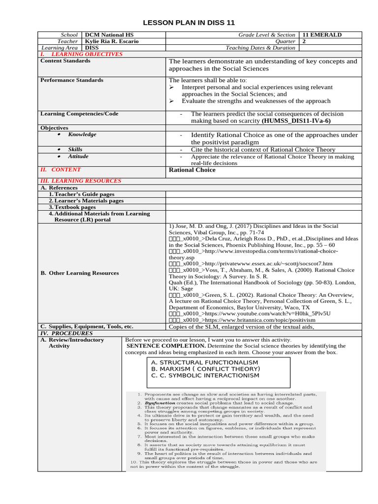 Dlp-Diss-Q2-Melc-1-Week-1-Lesson 1 | PDF | Social Sciences | Learning