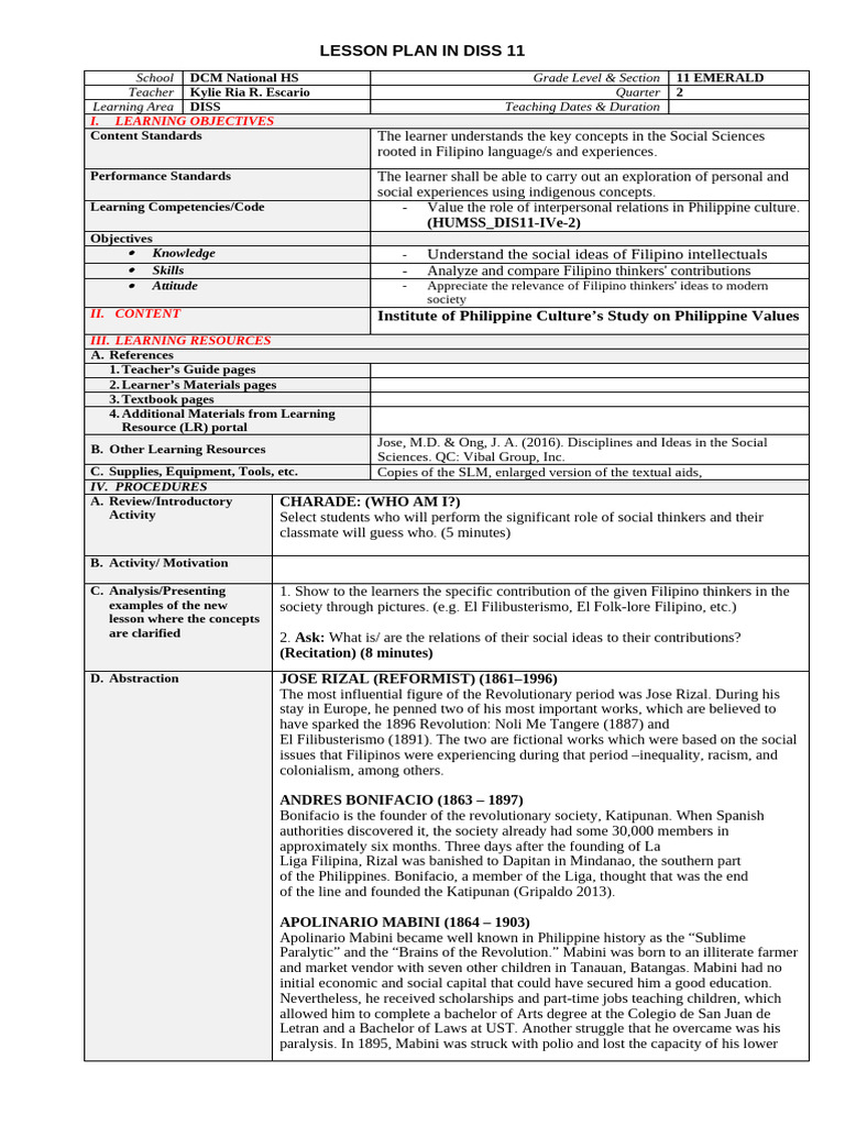 Dlp-Diss-Q2-Melc-7-Week-3-Lesson 1 | PDF | Social Science | History