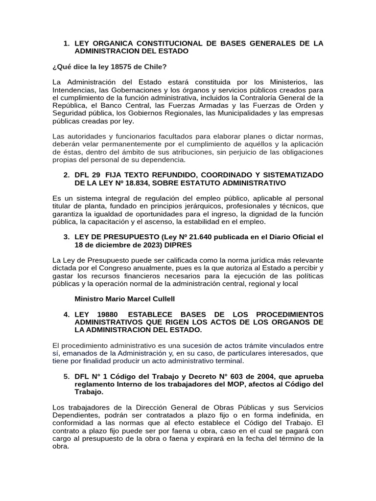Resumen Leyes | PDF | Administración Pública | Gobierno