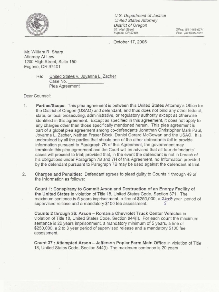 Zacher Plea Agreement | PDF | United States Federal Sentencing ...
