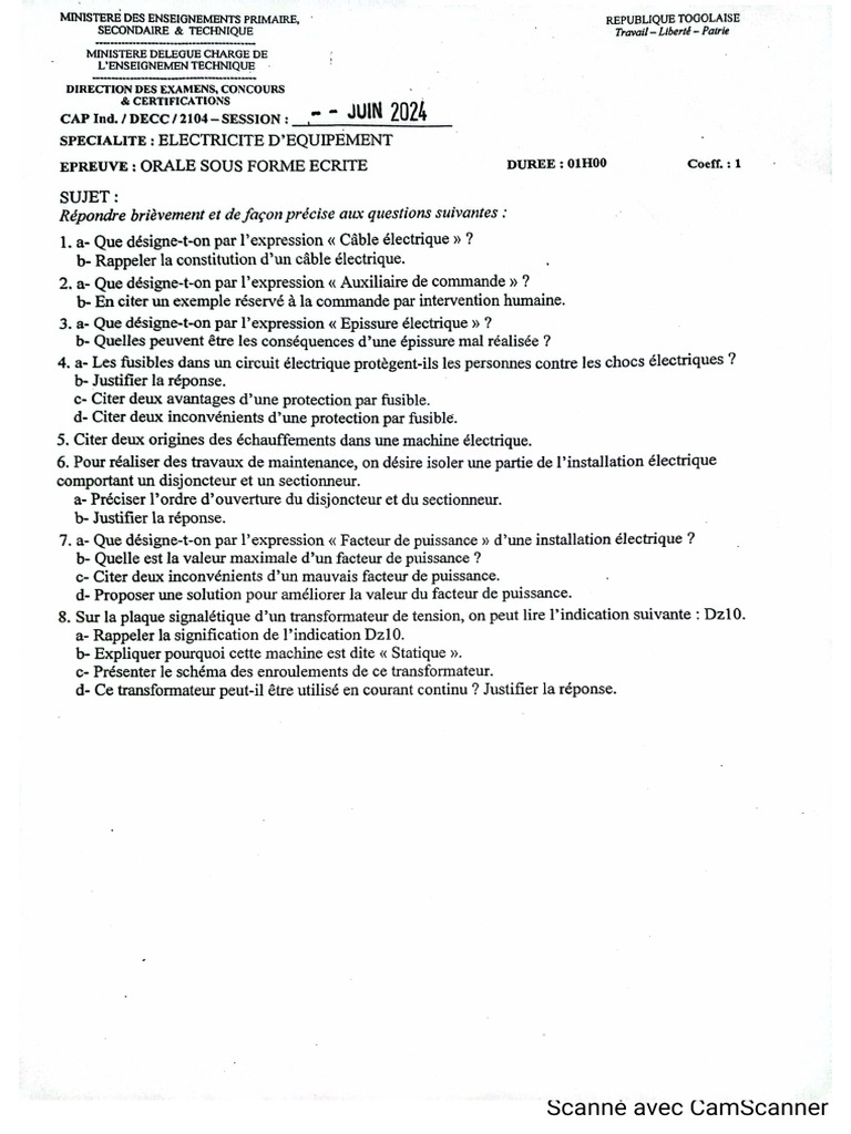 Examen Cap Ee 2024 | PDF