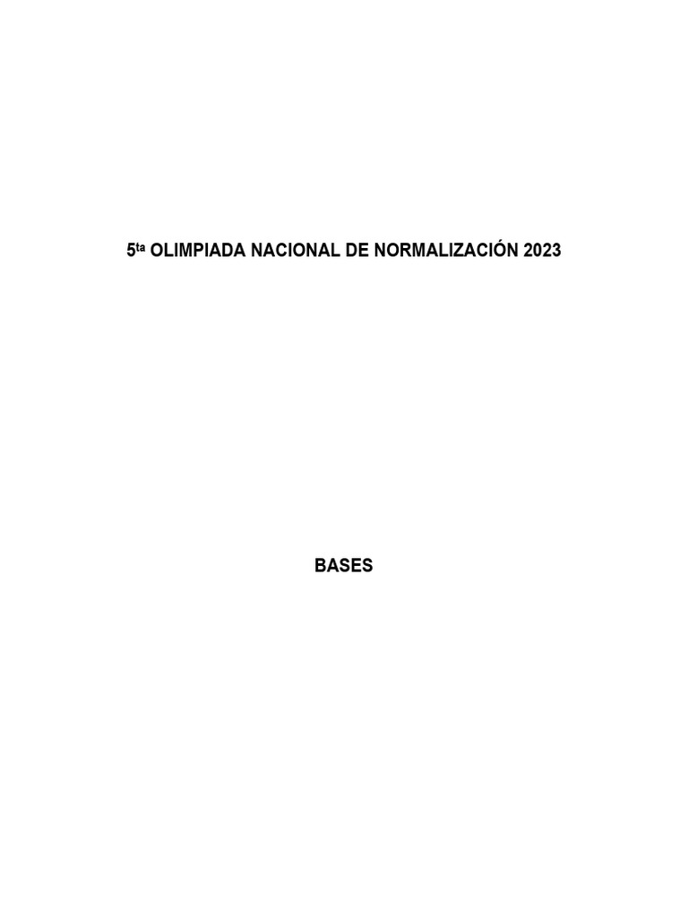 BASES - 5 Olimpiada Nacional de Normalización 2023-Version2 - Revisado OAJ | PDF | Plan de estudios