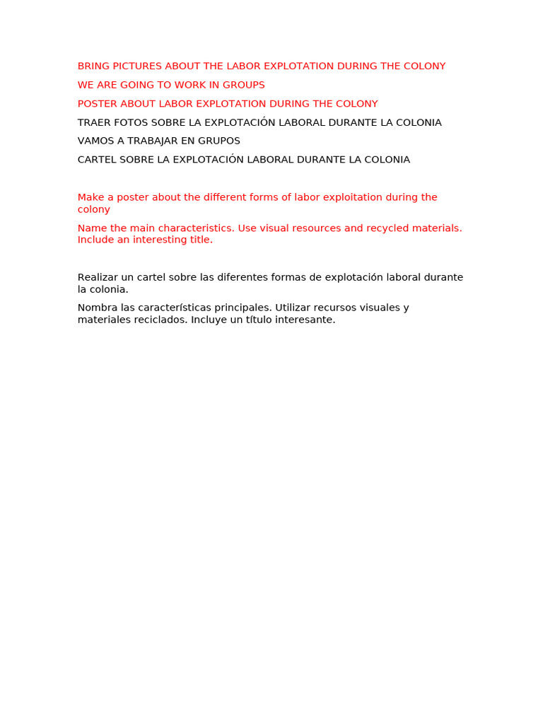 BRING PICTURES ABOUT THE LABOR EXPLOTATION DURING THE COLONY | PDF