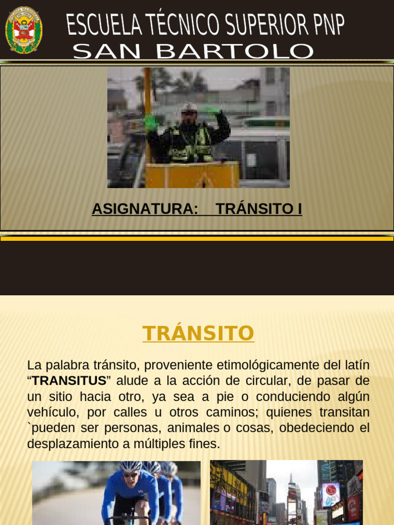 Elementos Clave del Tránsito Terrestre | PDF | Tráfico | Semáforo