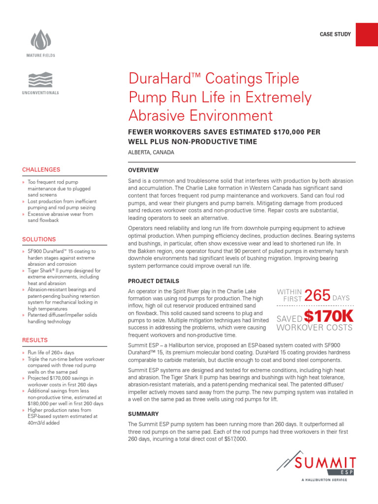 Canada DuraHard Coatings Triple Pump Run Life H013378 | PDF | Pump | Materials
