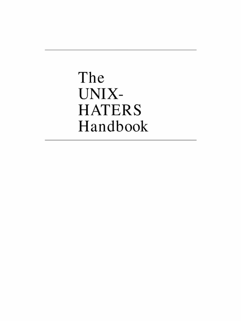 The UNIX Haters Handbook | PDF