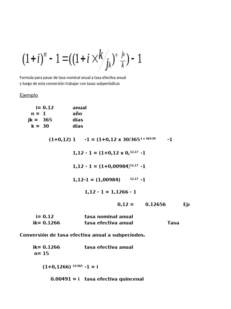 Tasas Equivalentes TNA A TEA | PDF | Contabilidad financiera