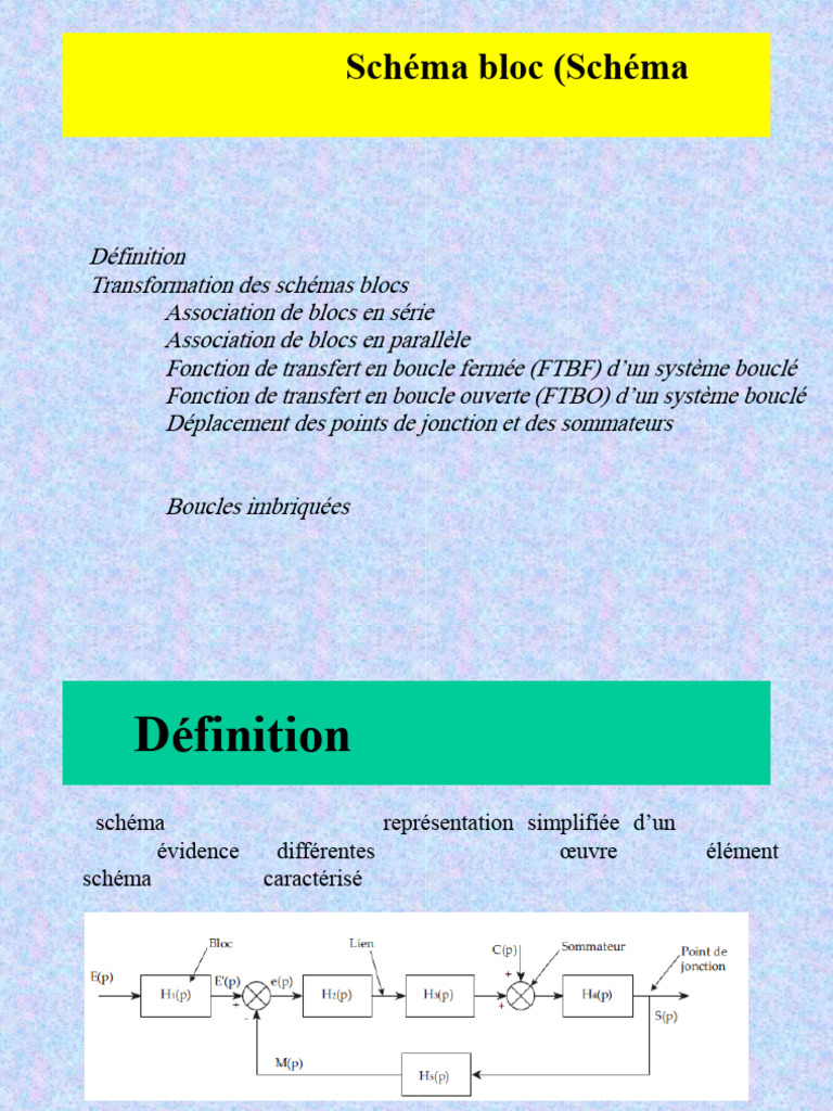 Schéma Bloc et Fonction de Transfert | PDF