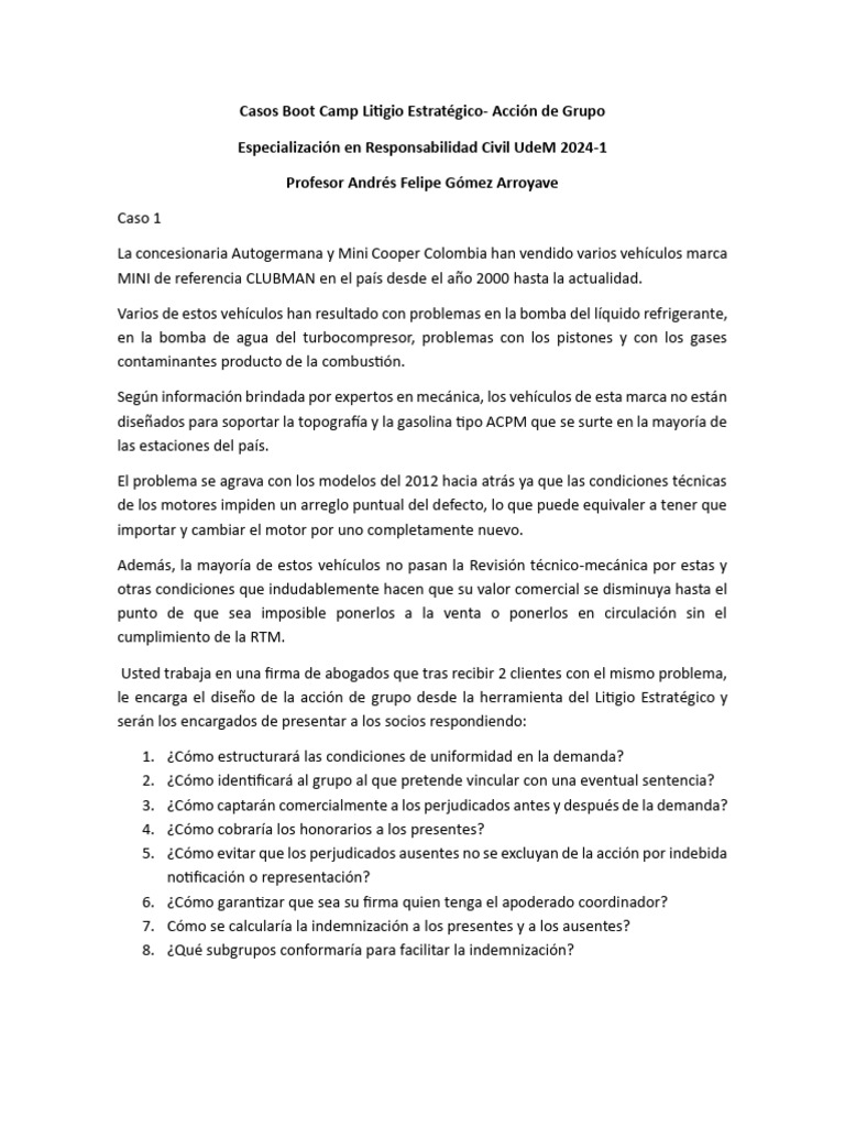 Casos Boot Camp Módulo Acciones de Grupo | PDF