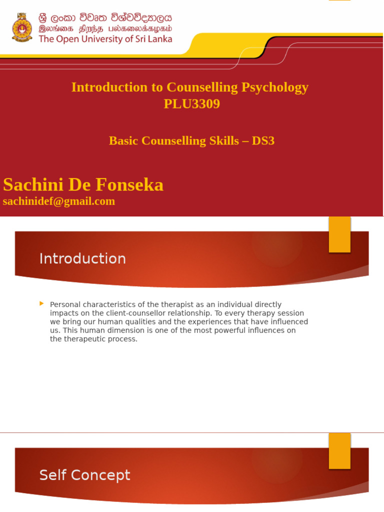 Basic Counselling Skills - DS 3 | PDF | Nonverbal Communication | Communication