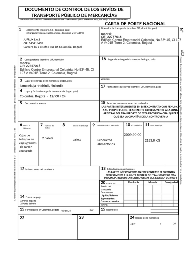 carta-de-porte-nacional | PDF