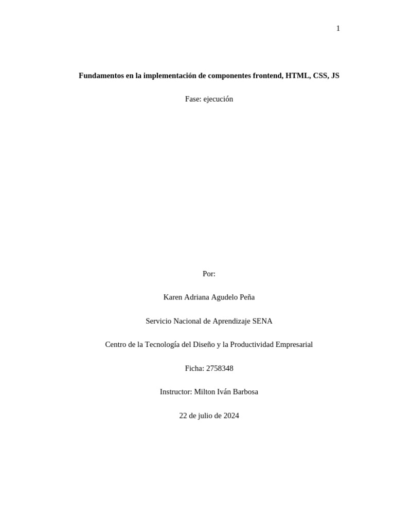 Fundamentos en La Implementación de Componentes Frontend | PDF | HTML ...