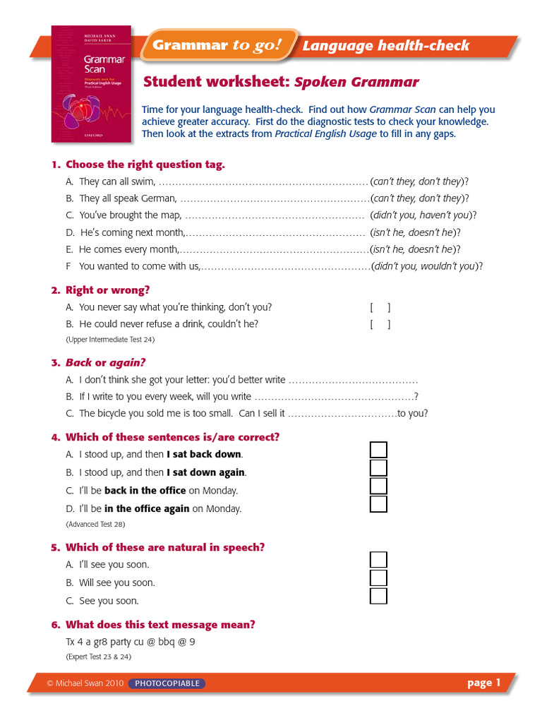 Advanced Spoken Grammar | PDF | Verb | Adverb