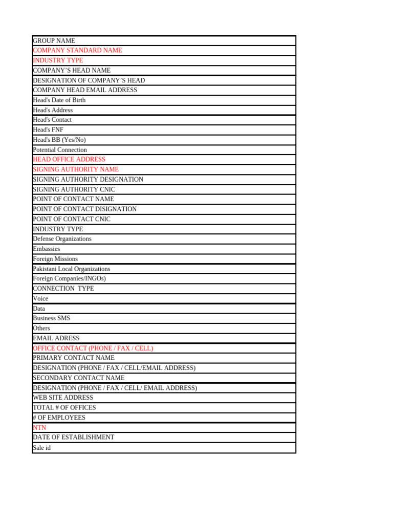 Company Creation Form | PDF