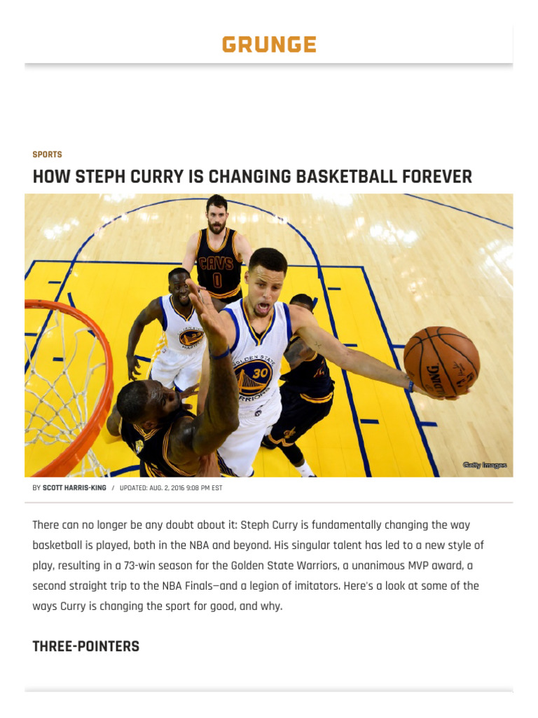 How Steph Curry Is Changing Basketball Forever | PDF | Basketball Positions | National ...