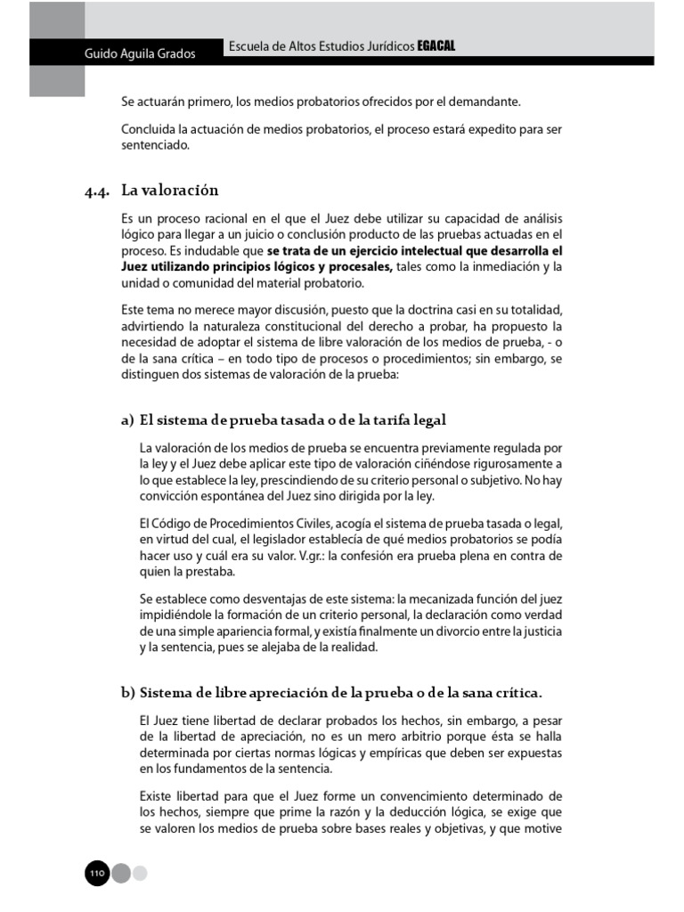 Valoración de Pruebas en Derecho Procesal Civil | PDF | Evidencia (ley) | Ley procesal