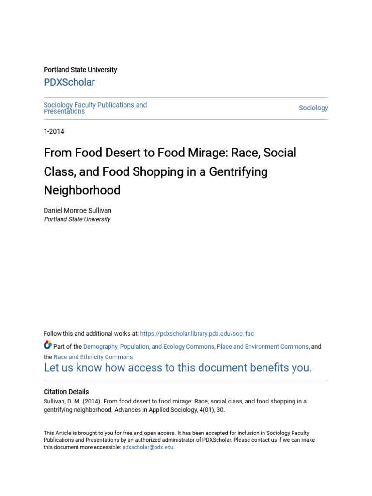 From Food Desert To Food Mirage - Race Social Class and Food Sho | PDF ...