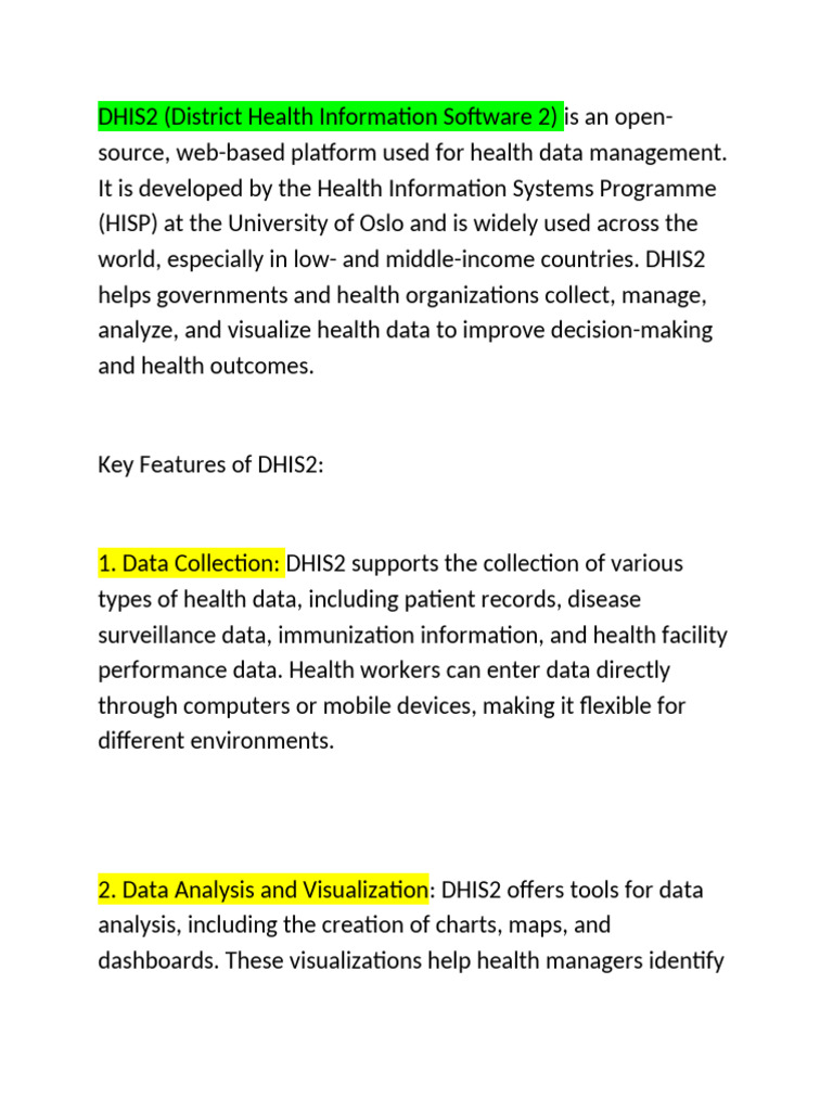 DHIS2 (District Health Information Software) | PDF | Health Informatics ...