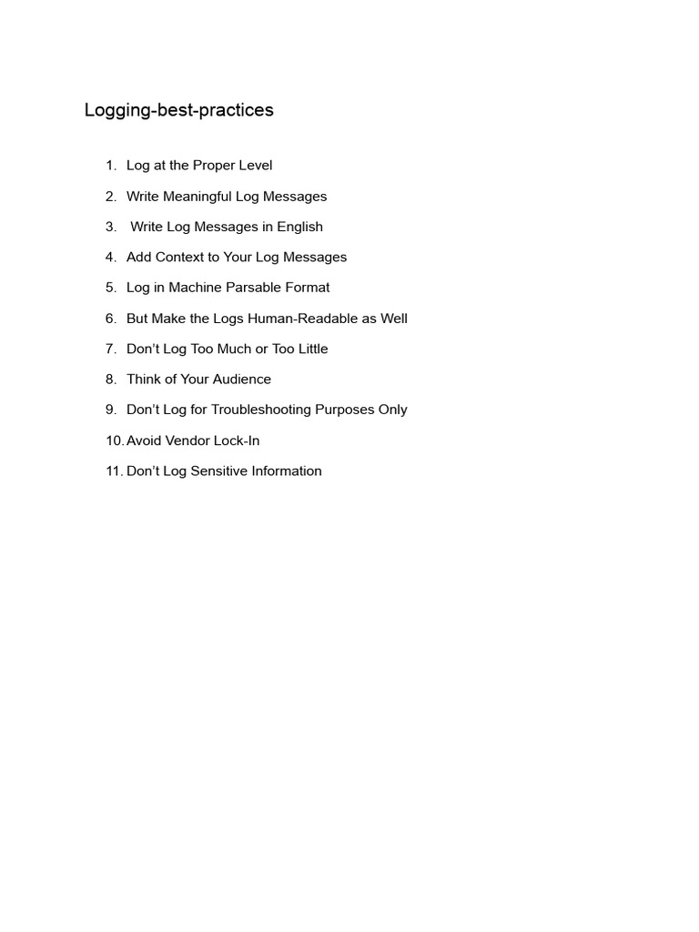 Logging Best Practices | PDF | Computers