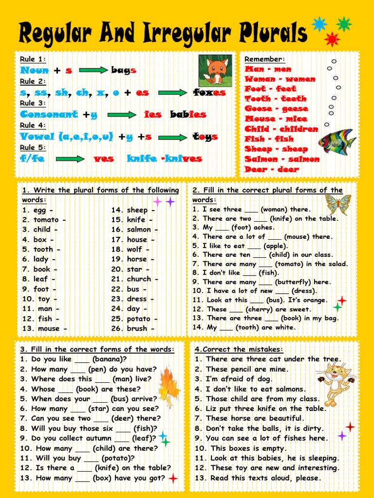 Plural Nouns: Rules and Exercises | PDF | Linguistics | Languages