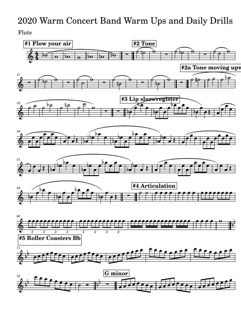 2020 Warm Concert Band Warm Ups and Daily Drills: #2 Tone #1 Flow Your ...
