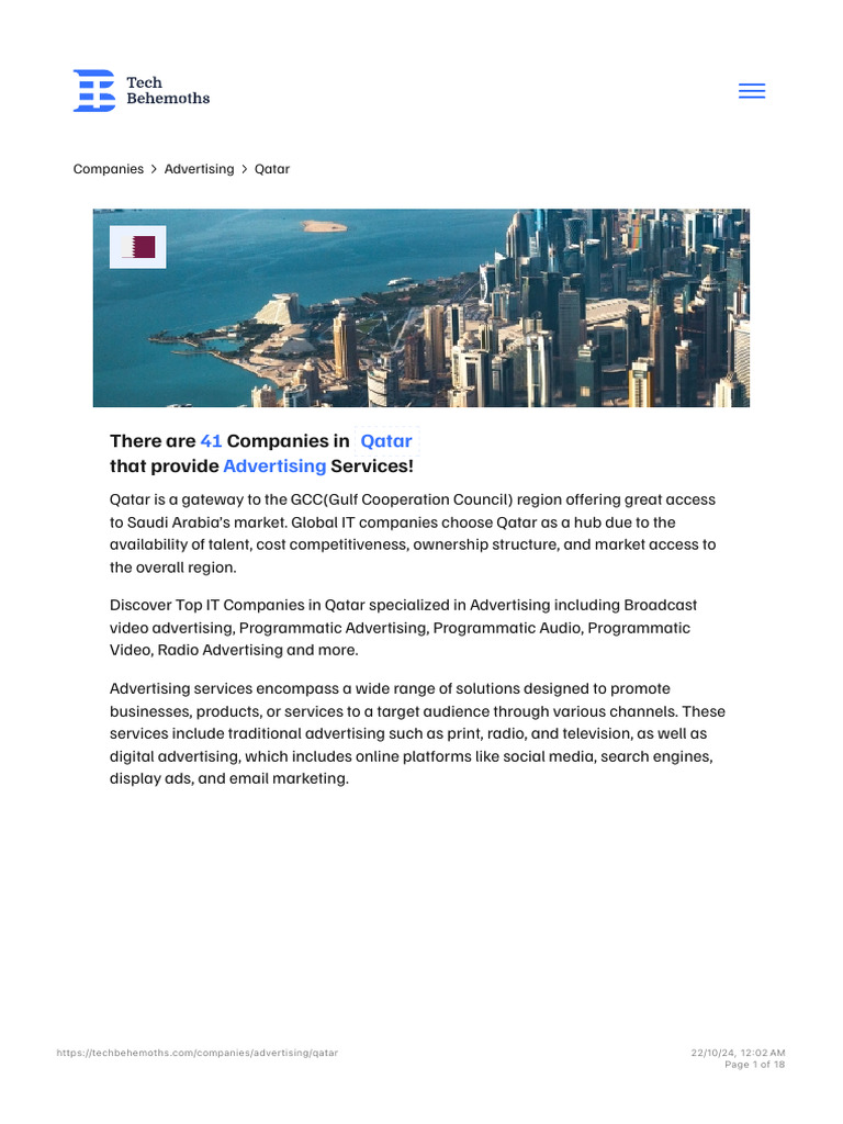 Top 41 Advertising Companies in Qatar | PDF | Advertising | Gulf ...
