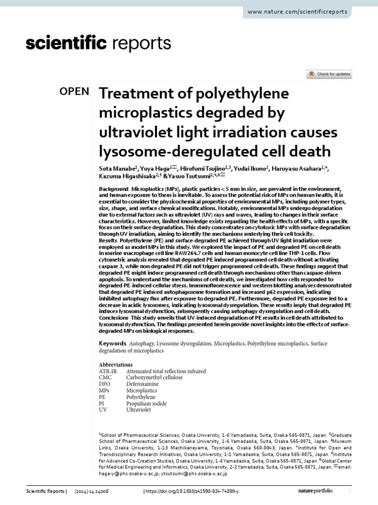 Treatment of Polyethylene Microplastics Degraded by Ultraviolet Light ...