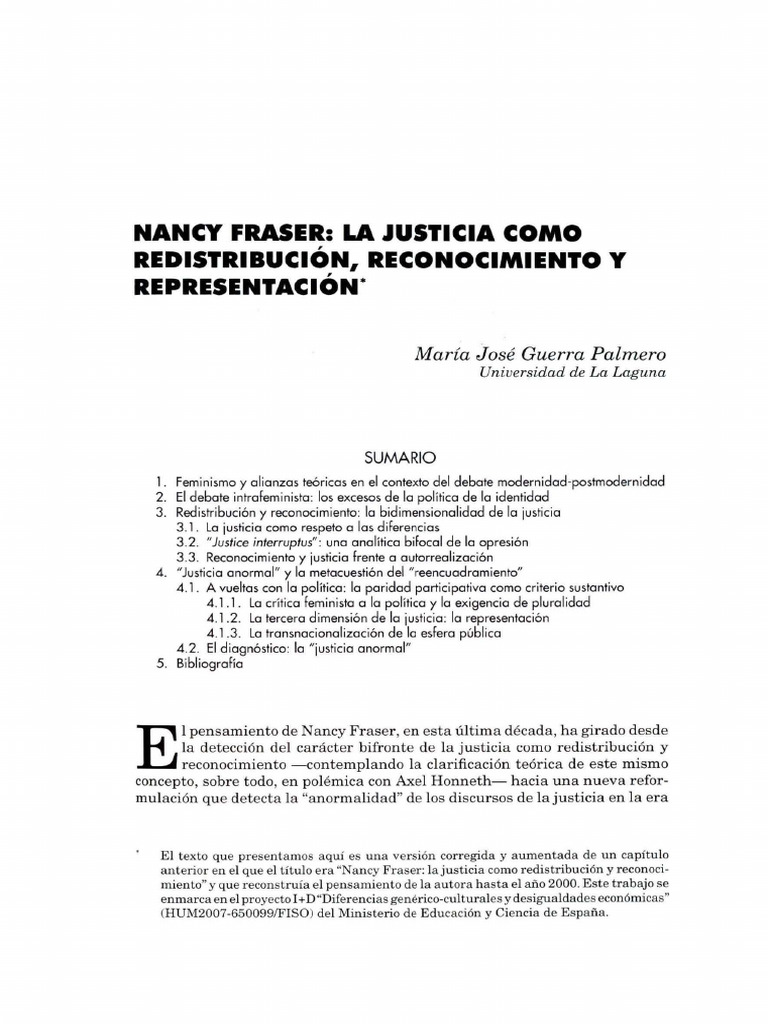 Guerra-Palmero (Nancy Fraser) | PDF | Michel Foucault | Estudios de género
