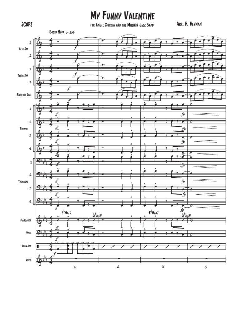 Funny Valentine Score | PDF