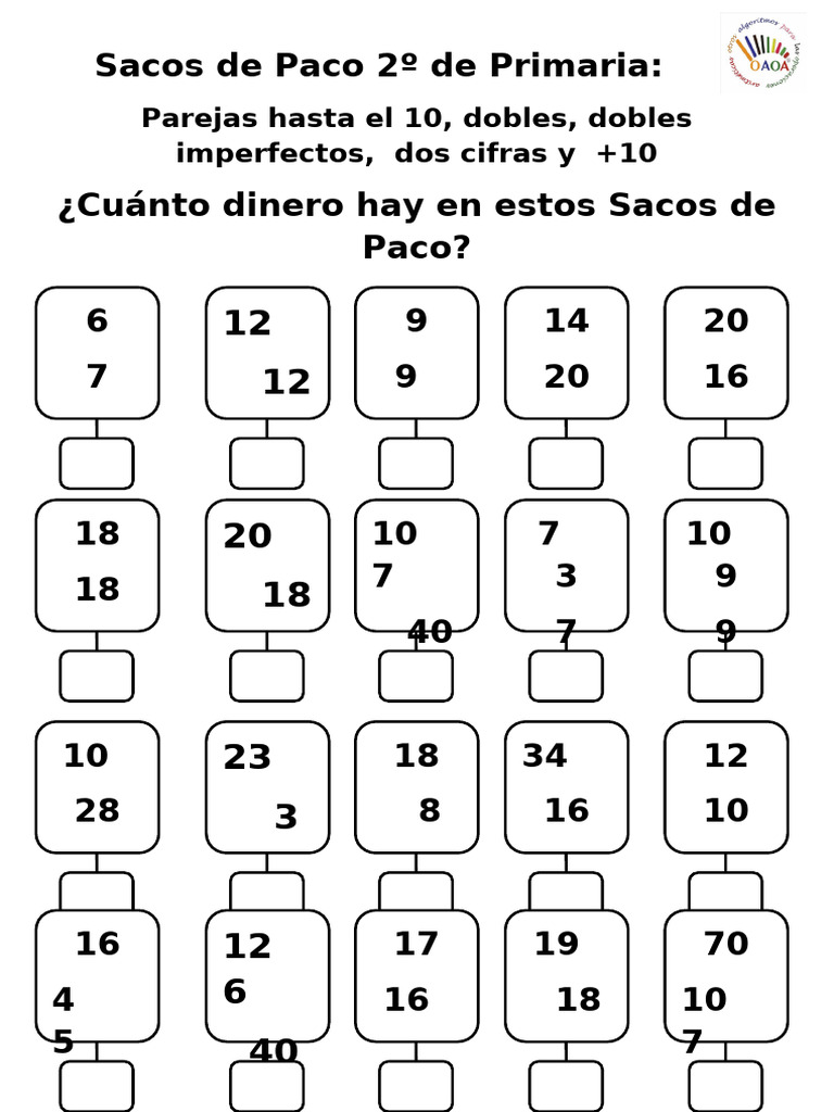 Sacos de Paco 2º de Primaria | PDF