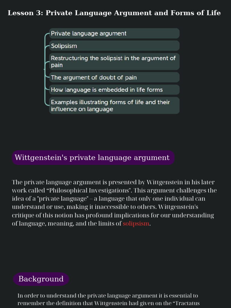Wittgenstein's Private Language Argument | PDF | Ludwig Wittgenstein ...